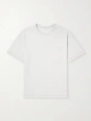 LEMAIRE Cotton And Linen-blend Jersey T-shirt - Neutrals