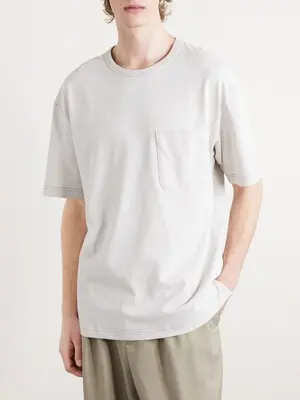 LEMAIRE Cotton And Linen-blend Jersey T-shirt - Neutrals