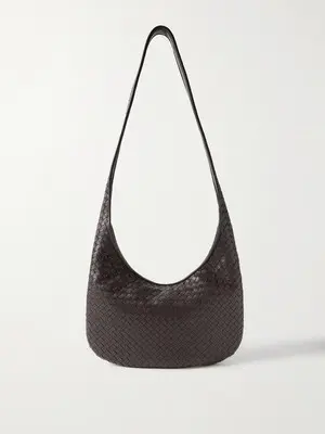 Bottega Veneta Intrecciato Leather Messenger Bag - Brown