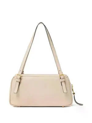 Versace Tag Large Bowling Shoulder Bag - Neutrals