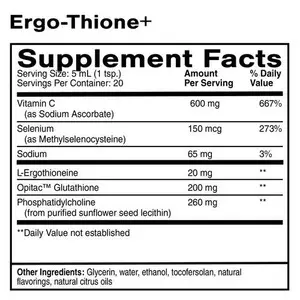 QUICKSILVER SCIENTIFIC Ergo Thione Plus Liposomal Antioxidant Cellular Support Supplement