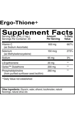 QUICKSILVER SCIENTIFIC Ergo Thione Plus Liposomal Antioxidant Cellular Support Supplement