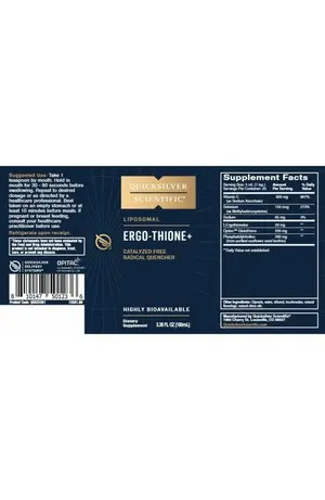 QUICKSILVER SCIENTIFIC Ergo Thione Plus Liposomal Antioxidant Cellular Support Supplement