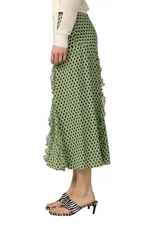 Diane Von Furstenberg Polka Dot Midi Skirt