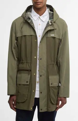Barbour Icons Durham Waterproof Hooded Raincoat - Fern