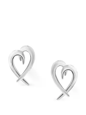 SHAUN LEANE Hook Heart Earrings Silver