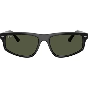 Ray-ban 59mm Irregular Sunglasses - Black/green