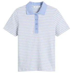 SAMSØE SAMSØE Saella Short Sleeve Polo Top - Bel Air Stripe