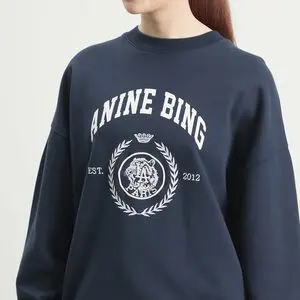 ANINE BING Miles Collegiate Sweatshirt - Navy