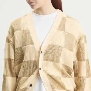 Toga Checkered Knit Cardigan