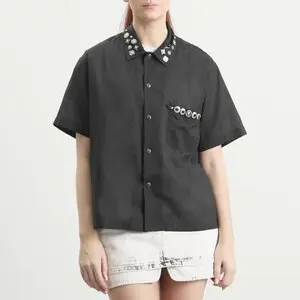 Toga Plain Weave Metal Short Sleeve Shirt