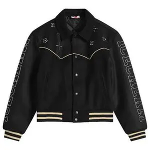 ICECREAM Western Crystal Varsity Jacket