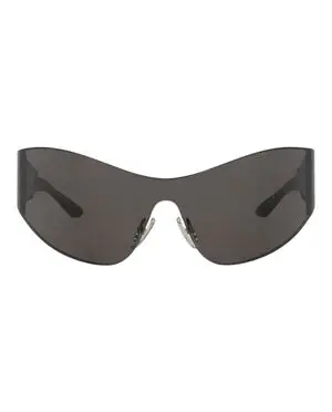 Balenciaga Shieldframe Nylon Sunglasses - Grey Grey Grey (bb0257s/30013965/001)