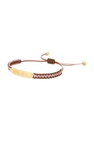 Miu Miu Miu Miu Logo Scooby Bracelet In Multi Oro  Rosa  & Marrone
