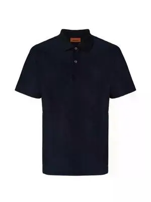 Missoni Jacquard Cotton Polo Shirt With Tone-on-tone Zigzag Design - Blue