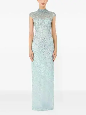 Jenny Packham Treasure Beaded Maxi Dress - Blue