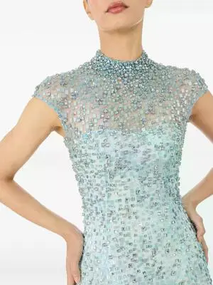 Jenny Packham Treasure Beaded Maxi Dress - Blue
