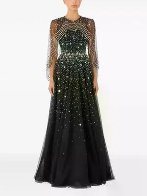 Jenny Packham Beaded-embellished Maxi Dress - Black