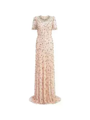 Jenny Packham Beaded Maxi Dress - Pink