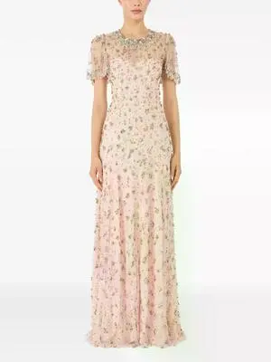 Jenny Packham Beaded Maxi Dress - Pink