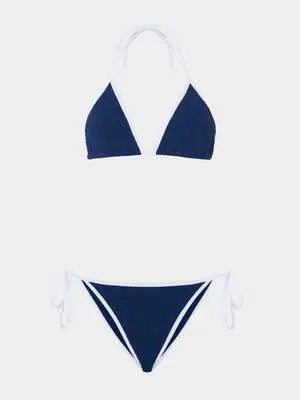 Hunza G Gina Contrast Bikini - Navy/white