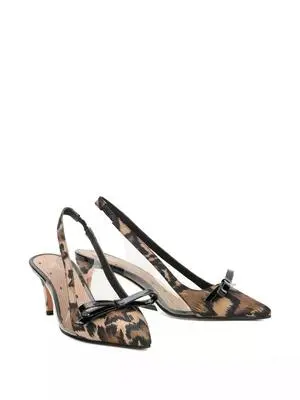 Red Valentino Bow Animal Print Slingback Pumps