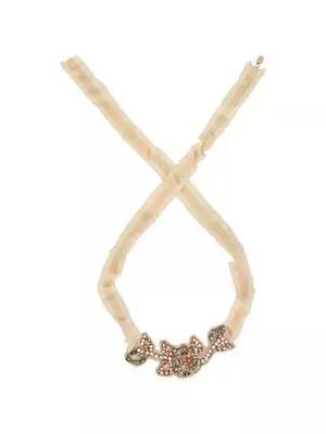 Red Valentino Embellished Ruffled Necklace - Neutrals