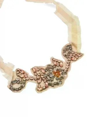 Red Valentino Embellished Ruffled Necklace
