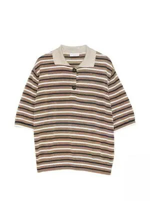 Brunello Cucinelli Striped Collared Knitwear