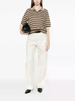 Brunello Cucinelli Striped Collared Knitwear