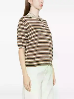 Brunello Cucinelli Striped Collared Knitwear