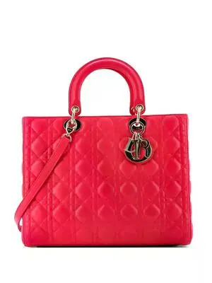 Dior Lady Large Tote Bag Cannage Quilt Lambskin