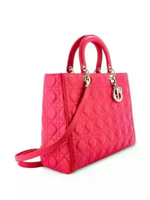 Dior Lady Large Tote Bag Cannage Quilt Lambskin