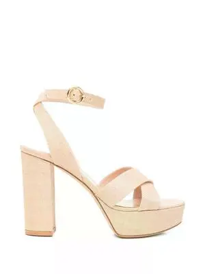 GIANVITO ROSSI Criss-cross Platform Sandals - Neutrals