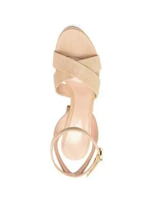 GIANVITO ROSSI Criss-cross Platform Sandals - Neutrals