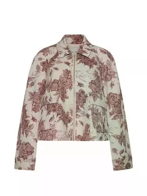 Cara Cara Floral-print Cropped Jacket - Neutrals