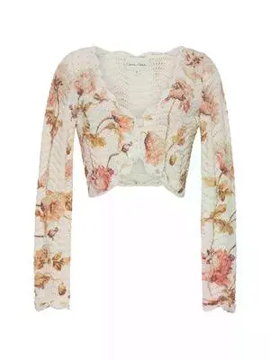 Cara Cara Sally Floral-pattern Cardigan - Neutrals