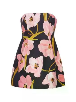 Strapless Floral Mini Dresses