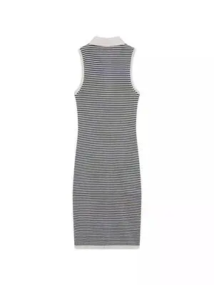 FRAME Stripe-pattern Midi Dress - Blue