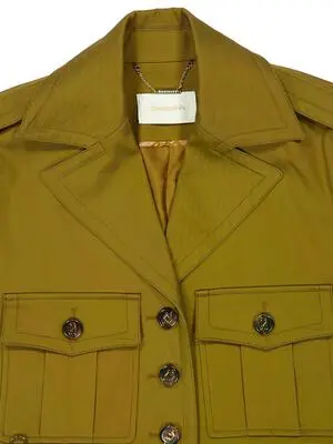 Zimmermann Luna Drill Cropped Cargo Jacket