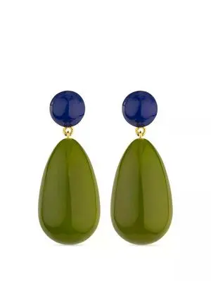 ESHVI Large Drop Earrings - Green
