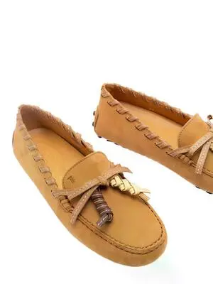 TOD'S Braided Tassel Leather Loafers - Neutrals