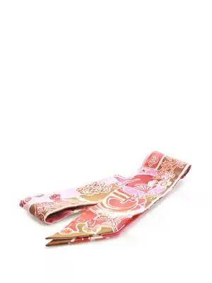 Hermès 2000-2026 Bingata Silk Twilly Scarf Scarves - Pink