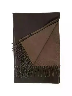 GOIA Fringed Rectangular Scarf - Brown