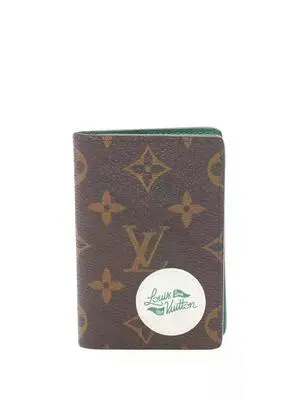 LOUIS VUITTON 2021-2026 Monogram Macassar Pocket Organizer Card Holder - Brown