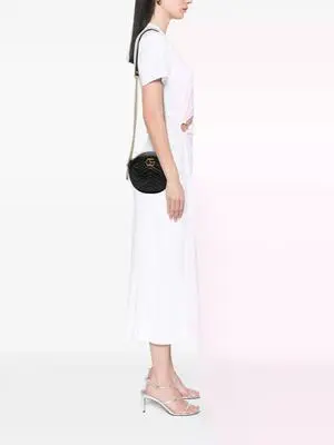 Gucci Mini Gg Marmont Matelassé Leather Round Crossbody Bag - Black