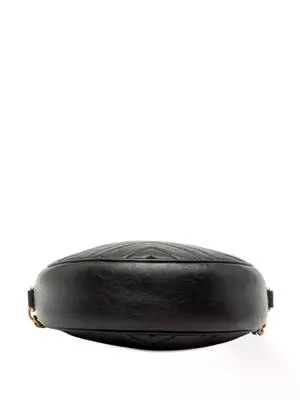 Gucci Mini Gg Marmont Matelassé Leather Round Crossbody Bag - Black