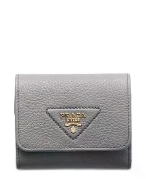 Prada Small Leather Wallet - Grey