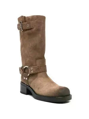GISEL MOIRE Buckle-strap Boots