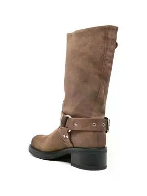 GISEL MOIRE Buckle-strap Boots